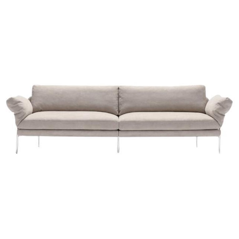 Pillowy Incline Sofa with Full-Grain and Vegan Leather Options For Sale ...