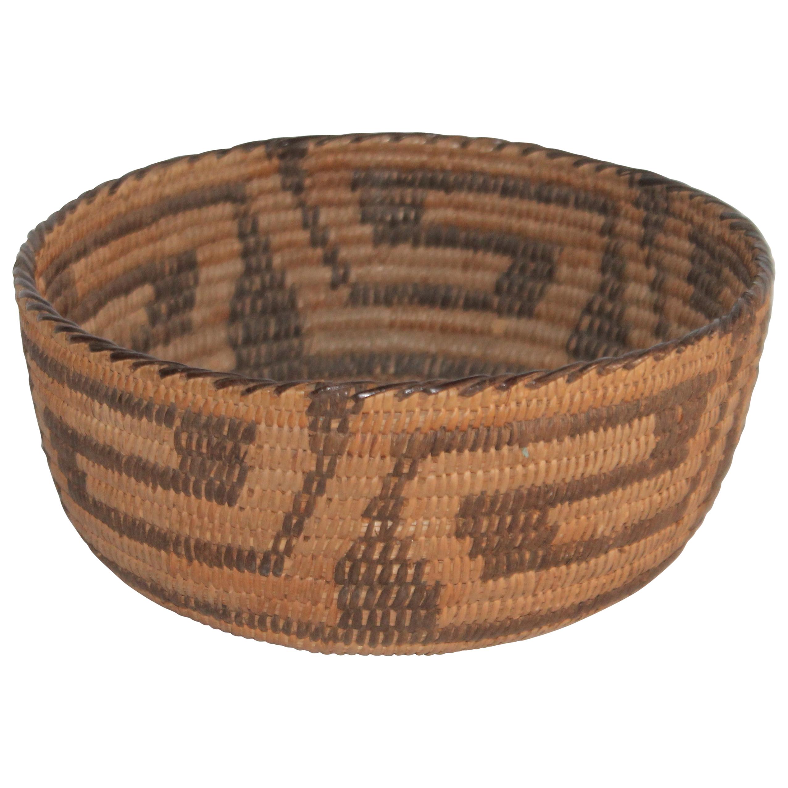 Pima American Indian Geometric Basket at 1stDibs