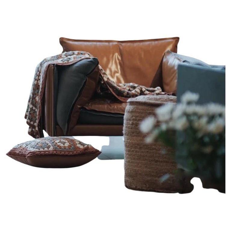 Pin Reversible Two-Toned Leather Armchair For Sale at 1stDibs