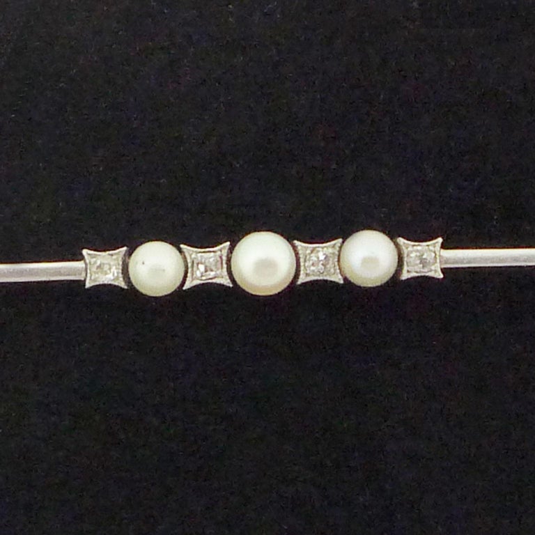 Pin with Diamonds and Pearls For Sale at 1stDibs