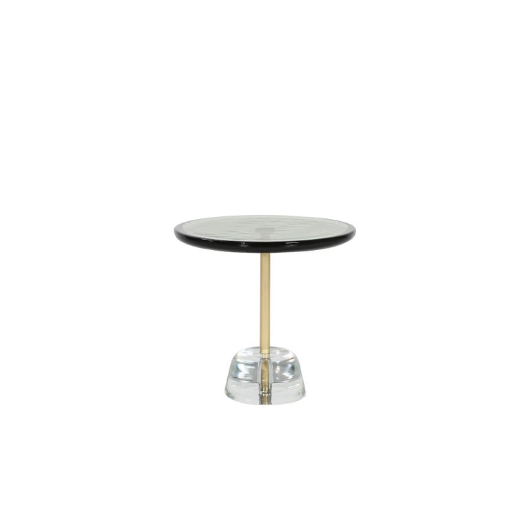 Pina Low Green Brass Transparent Side Table by Pulpo For Sale at 1stDibs