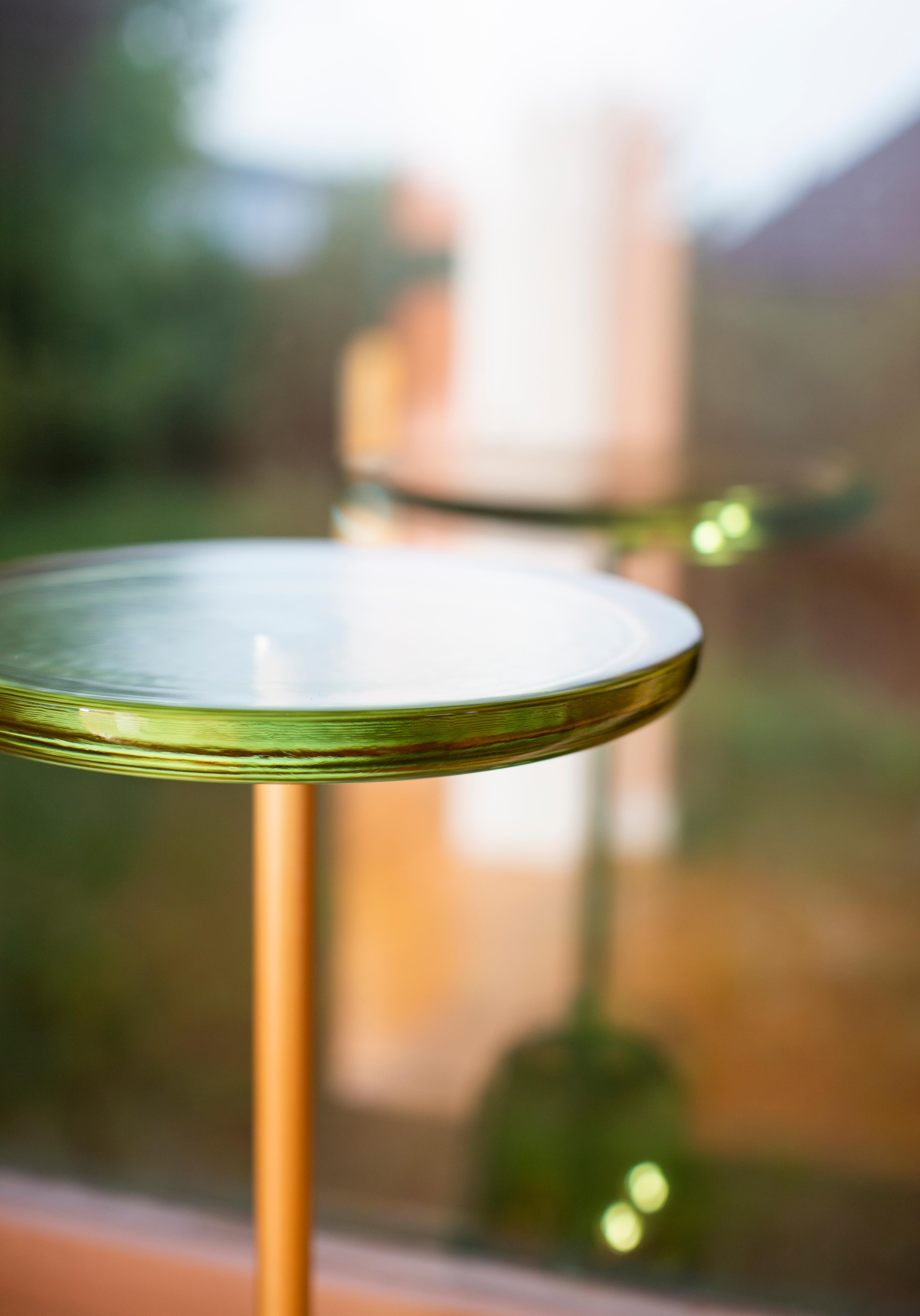 Pina Side Table, European, Minimalist, Green, Black Base, German, Table ...