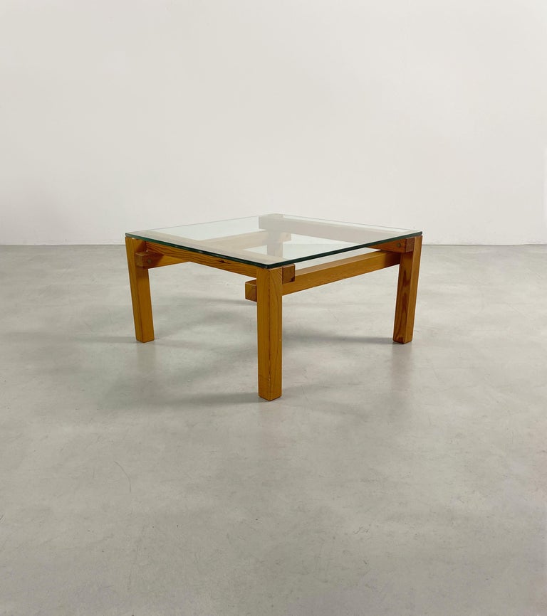 Pine and Glass Coffee Table by John Makepeace, England, c.1970 at 1stDibs