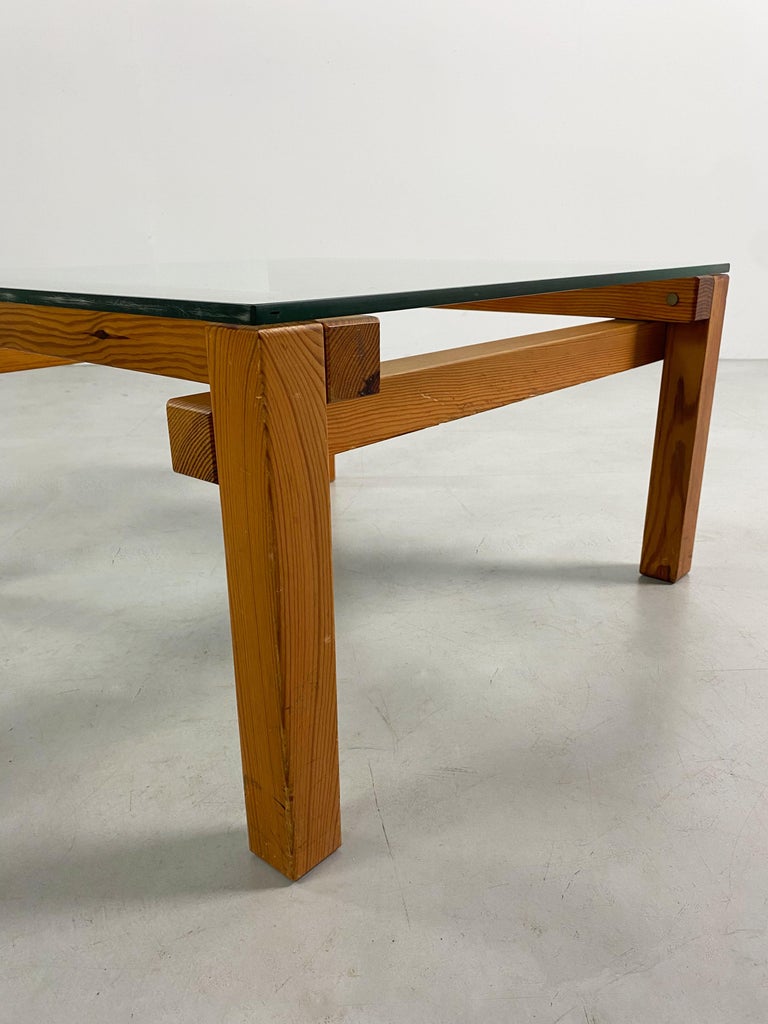 Pine and Glass Coffee Table by John Makepeace, England, c.1970 at 1stDibs