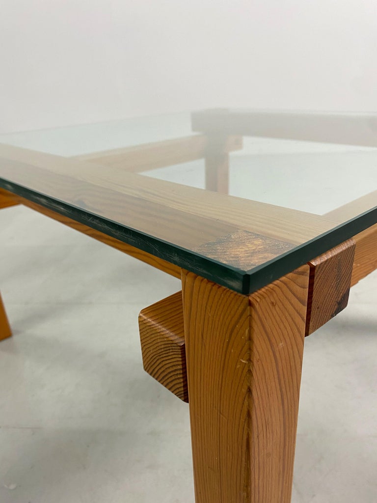 Pine and Glass Coffee Table by John Makepeace, England, c.1970 at 1stDibs