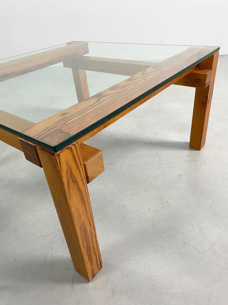 Pine and Glass Coffee Table by John Makepeace, England, c.1970 at 1stDibs