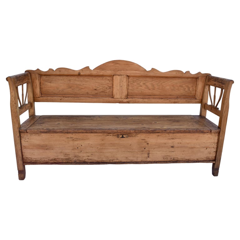 Pine and Oak Storage Bench or Settle at 1stDibs