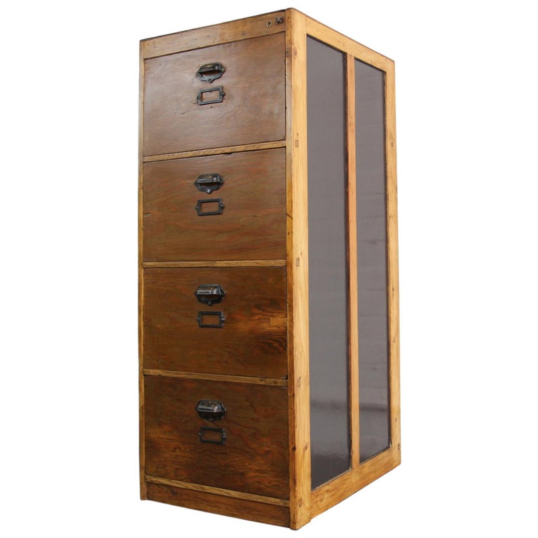 Pine Bankers Filing Cabinet, circa 1930s at 1stDibs