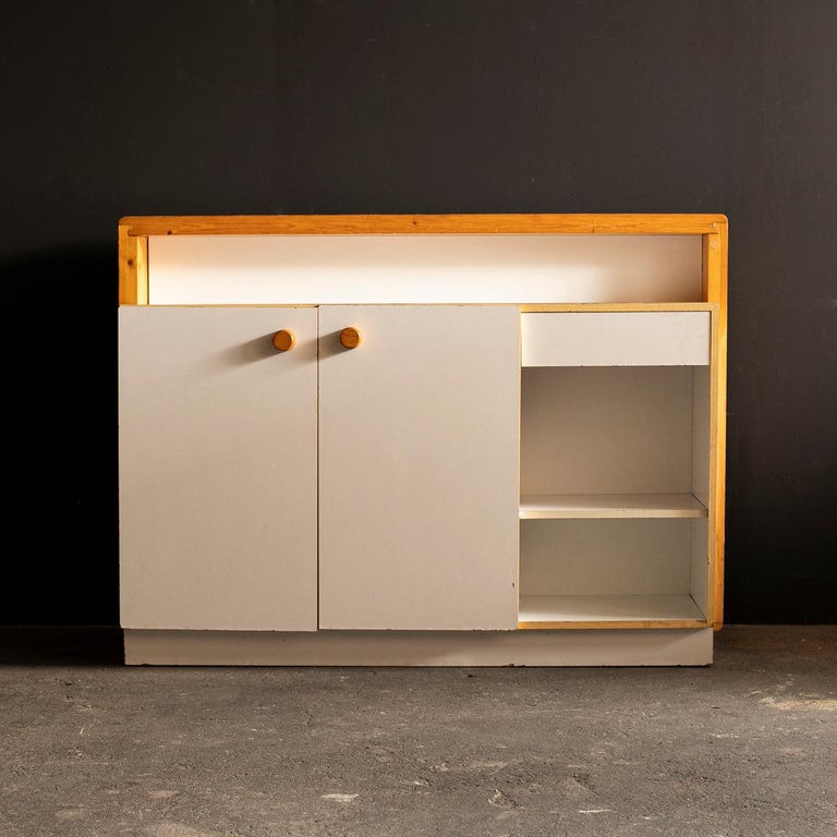 Pine Bar Counter with Storage Cabinet from Les Arcs, 1970s For Sale at ...