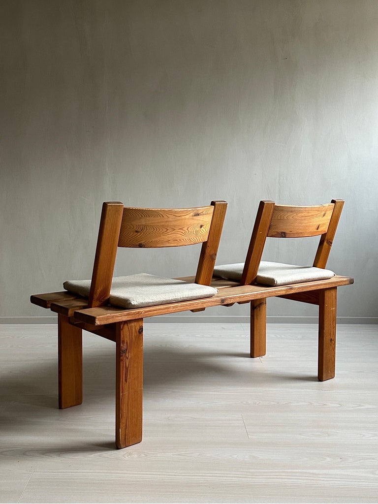 Pine Bench with Linen Cushions by Peter Opsvik, Norway, C. 1970s For ...