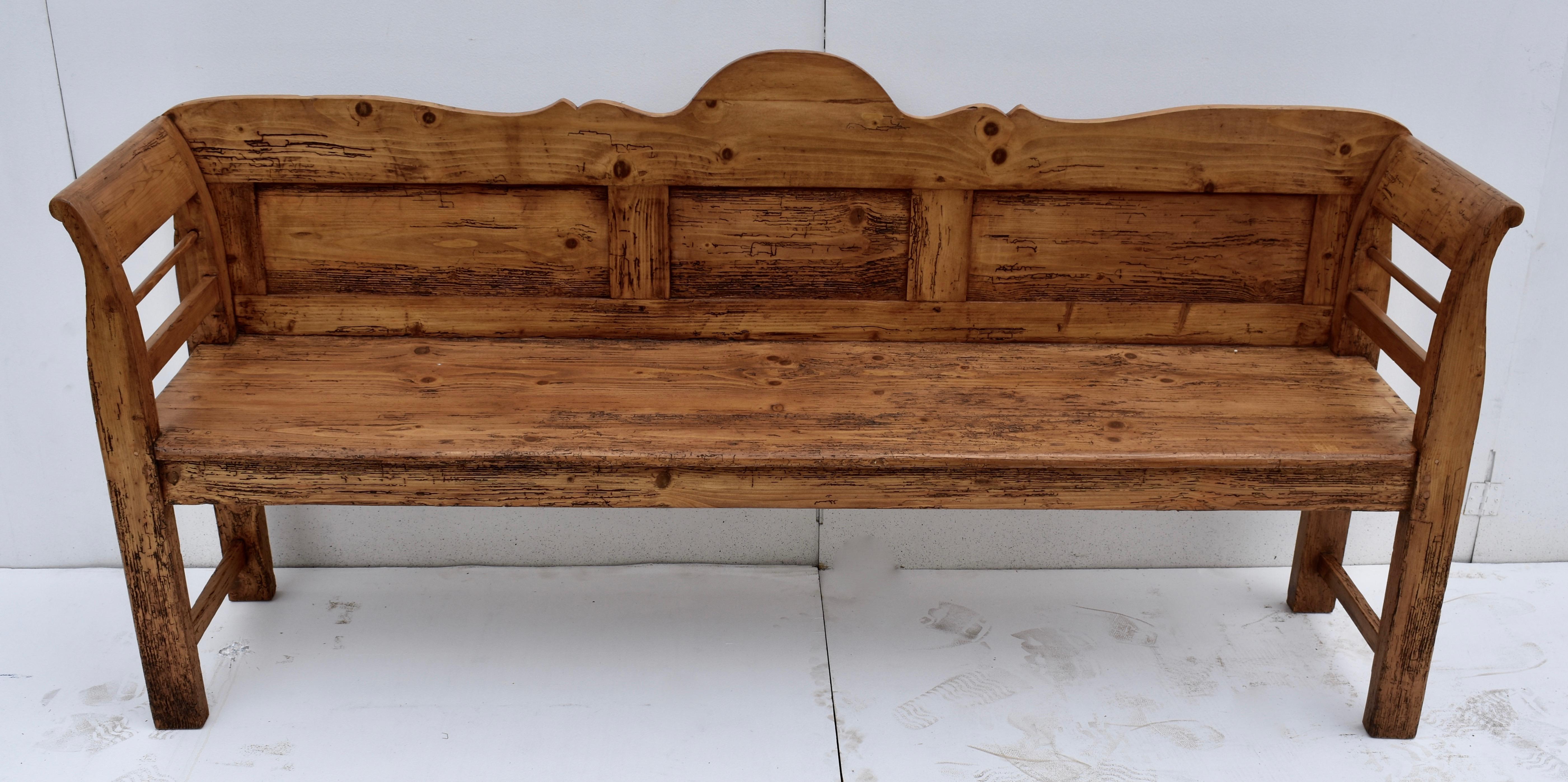 Pine Camel Back Bench or Settle at 1stDibs