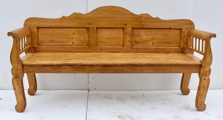 Pine Camel-Back Bench or Settle For Sale at 1stDibs