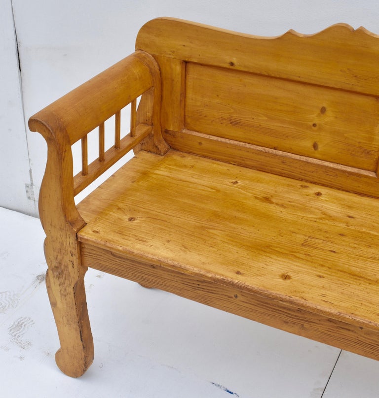 Pine Camel-Back Bench or Settle For Sale at 1stDibs