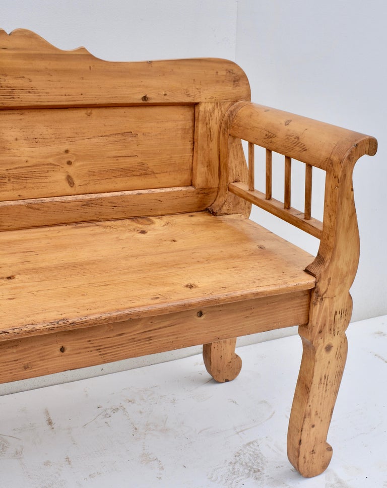 Pine Camel-Back Bench or Settle For Sale at 1stDibs