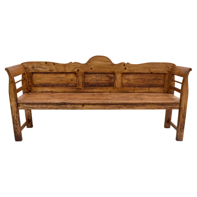 Pine Camel Back Bench or Settle For Sale at 1stDibs