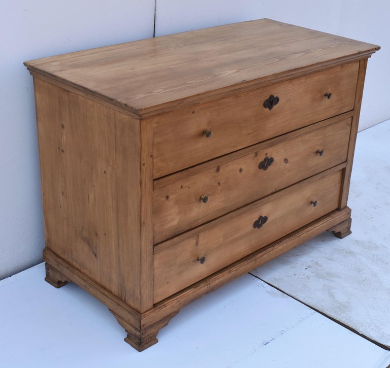 Pine Chest of Three Drawers at 1stDibs