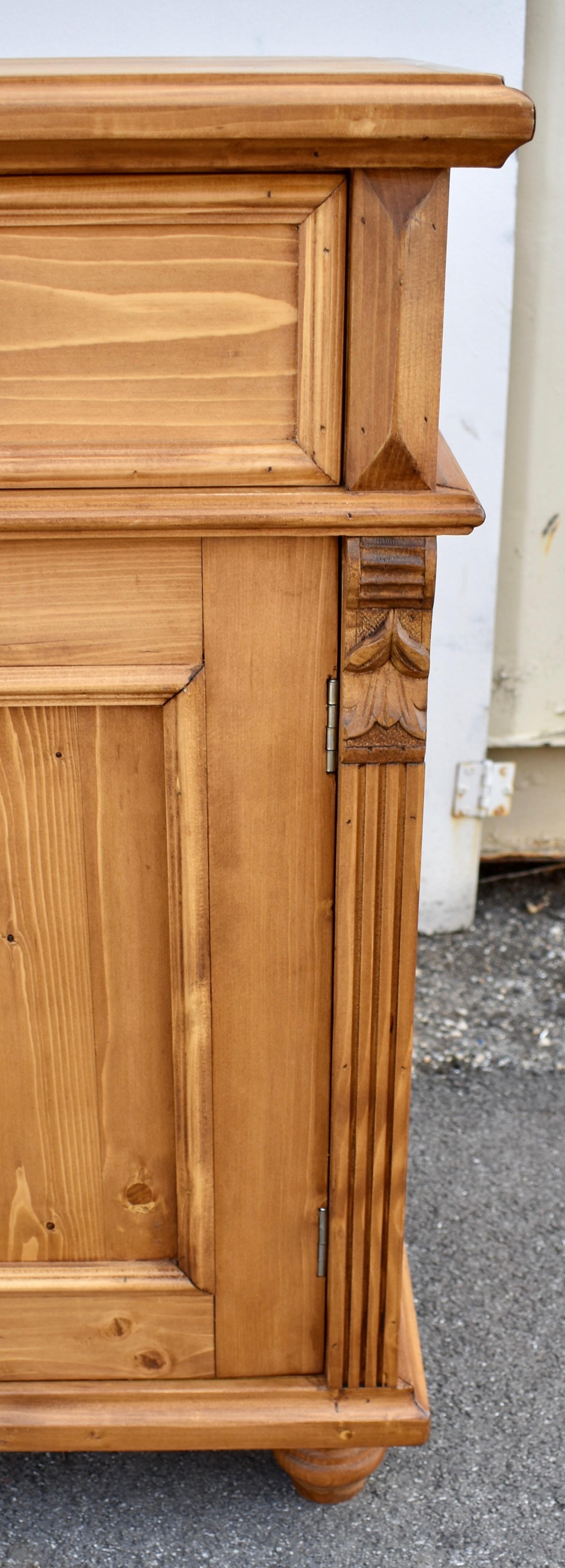 Pine Four Door Four Drawer Sideboard For Sale at 1stDibs