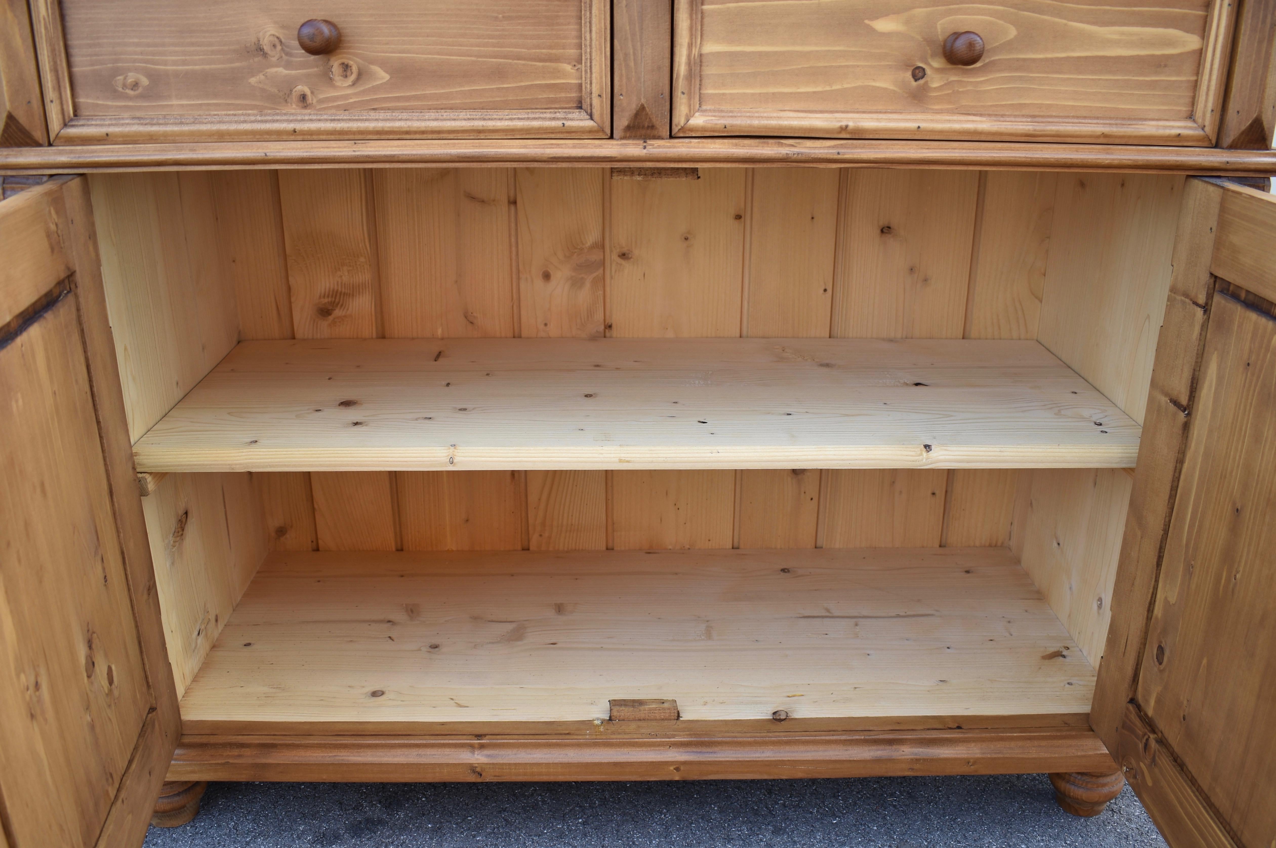 Pine Four Door Four Drawer Sideboard For Sale at 1stDibs