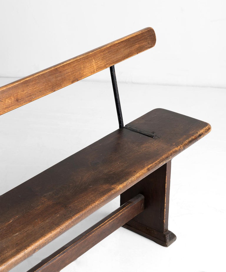 Pine and Iron Bench, England, circa 1900 For Sale at 1stDibs