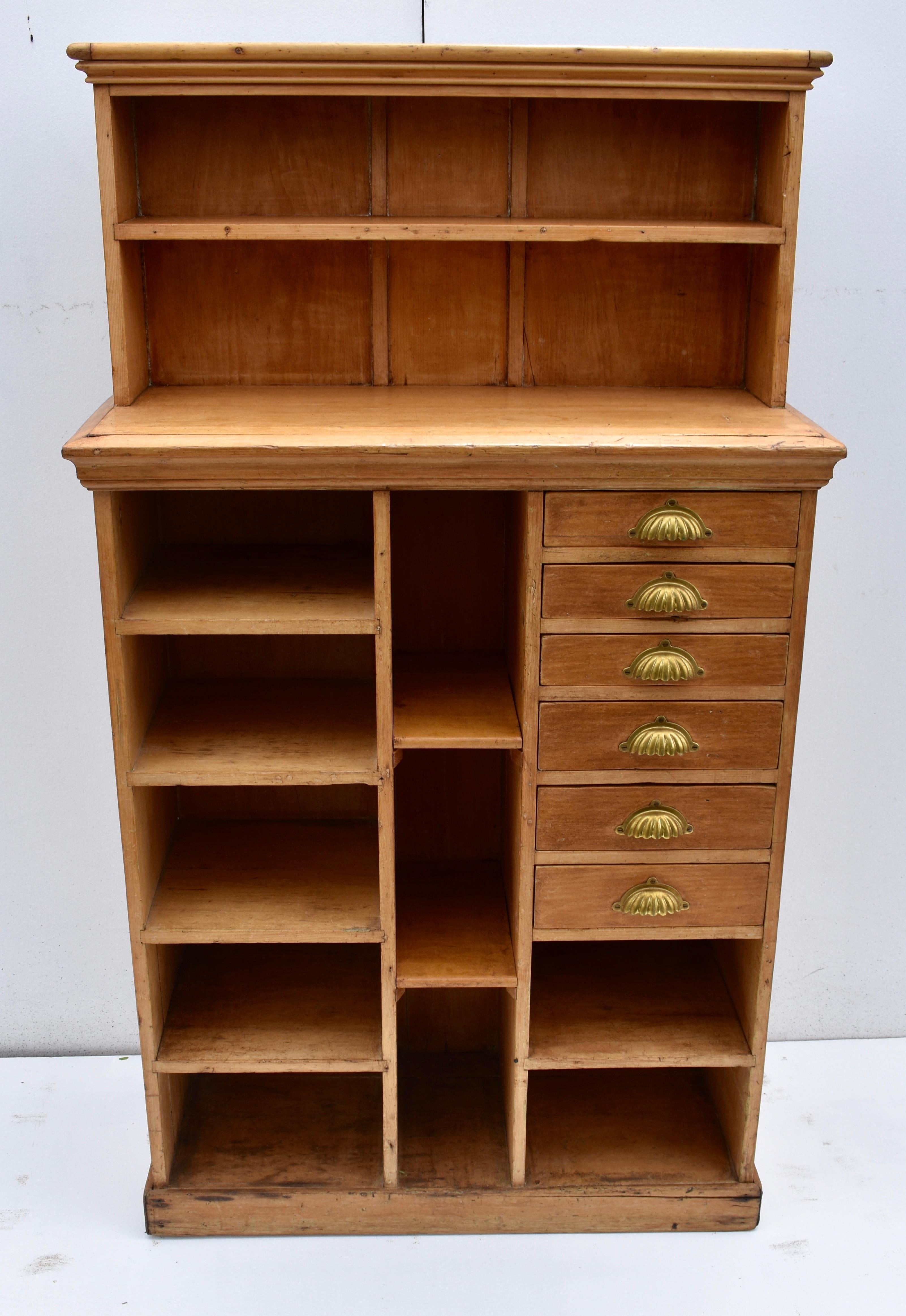 Pine Mail Sorting Station or Office Bookcase at 1stDibs