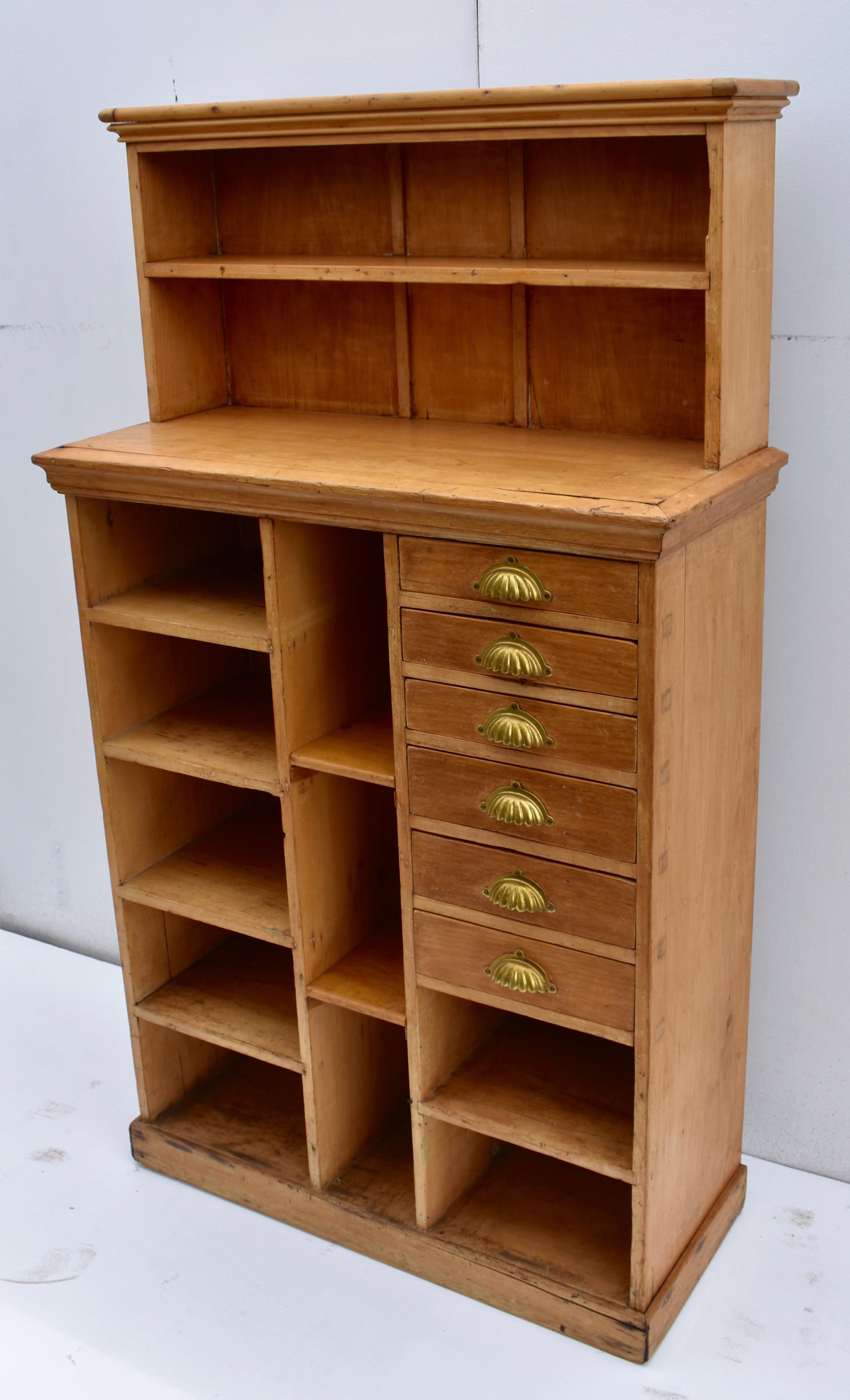 Pine Mail Sorting Station or Office Bookcase at 1stDibs