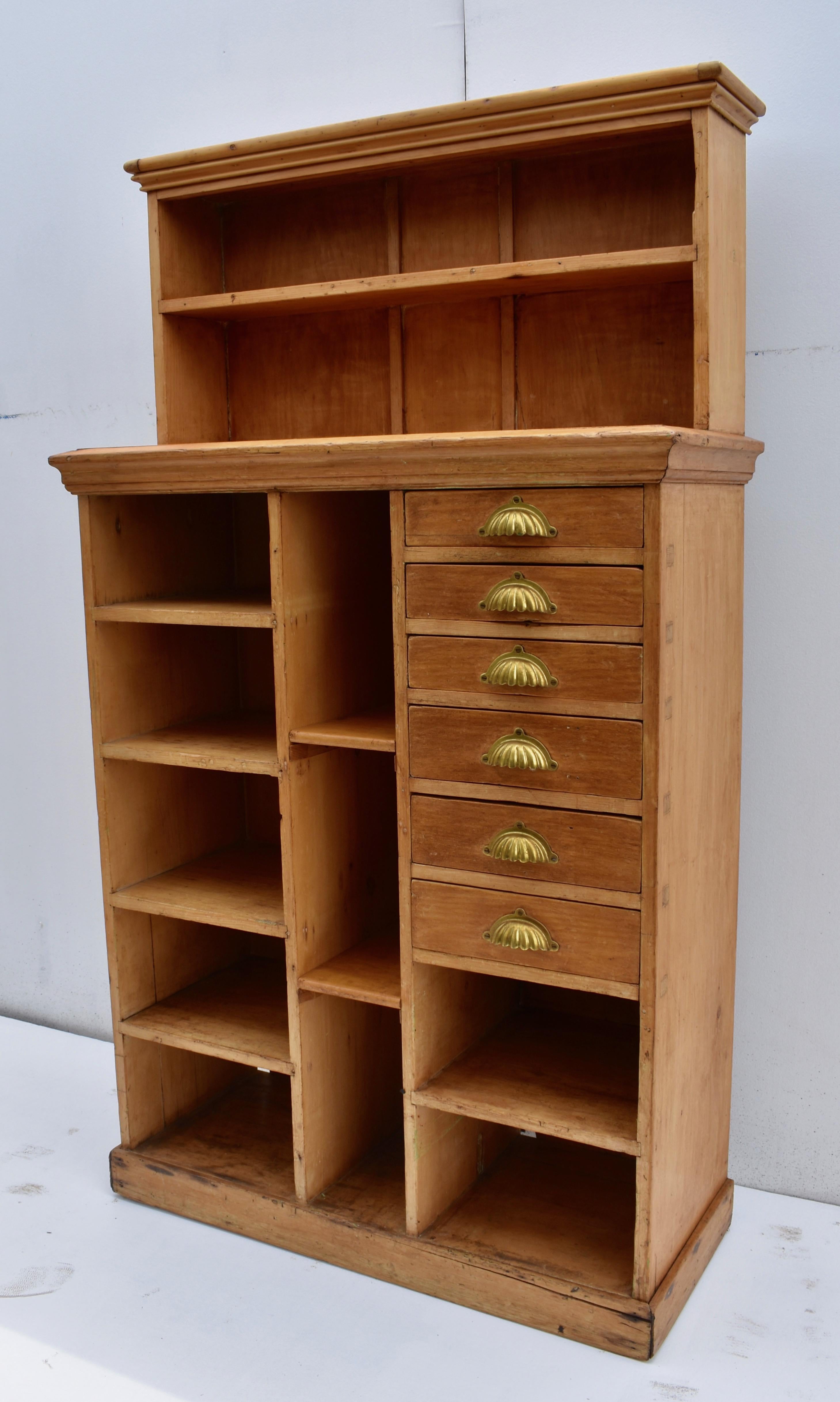Pine Mail Sorting Station or Office Bookcase at 1stDibs