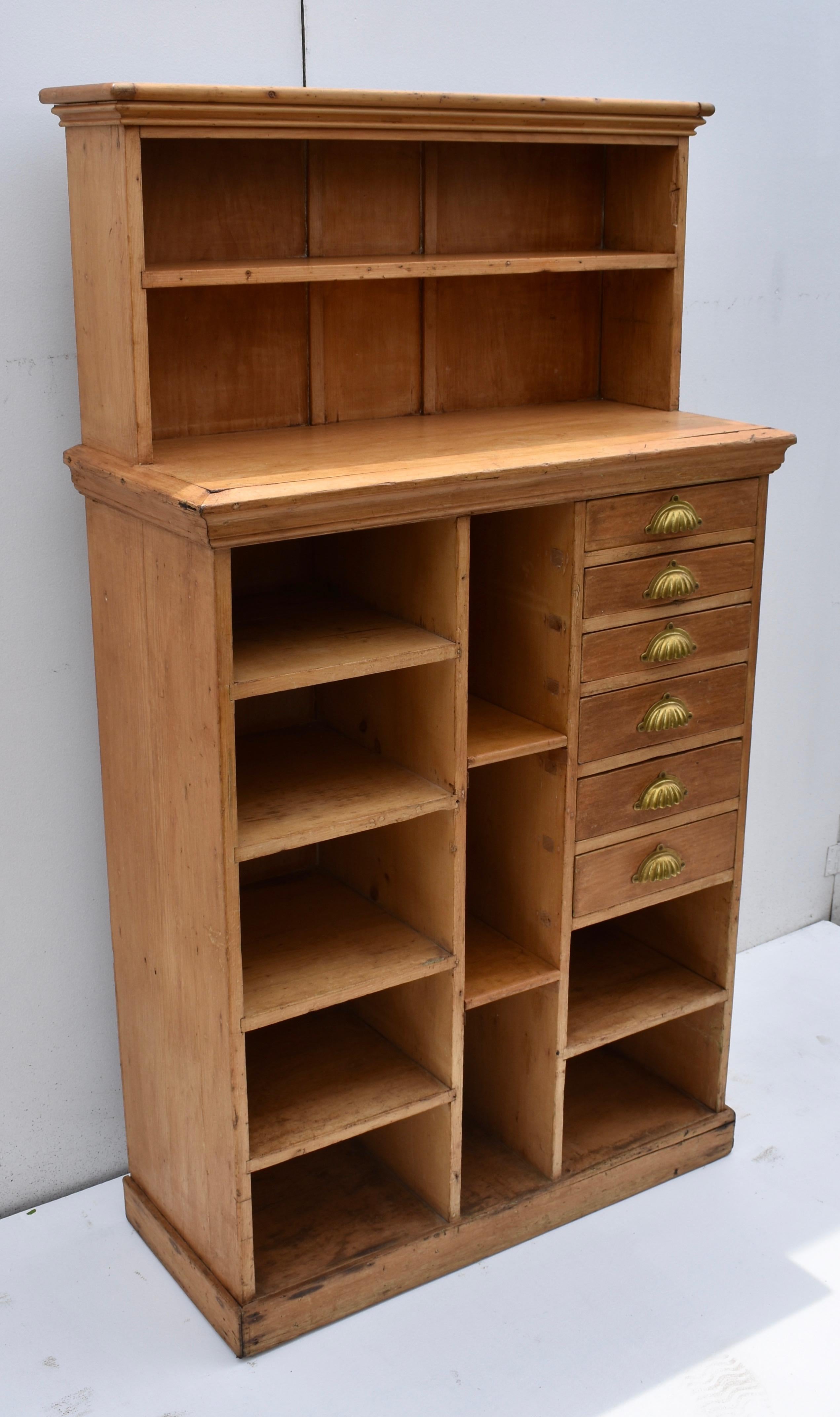 Pine Mail Sorting Station or Office Bookcase at 1stDibs