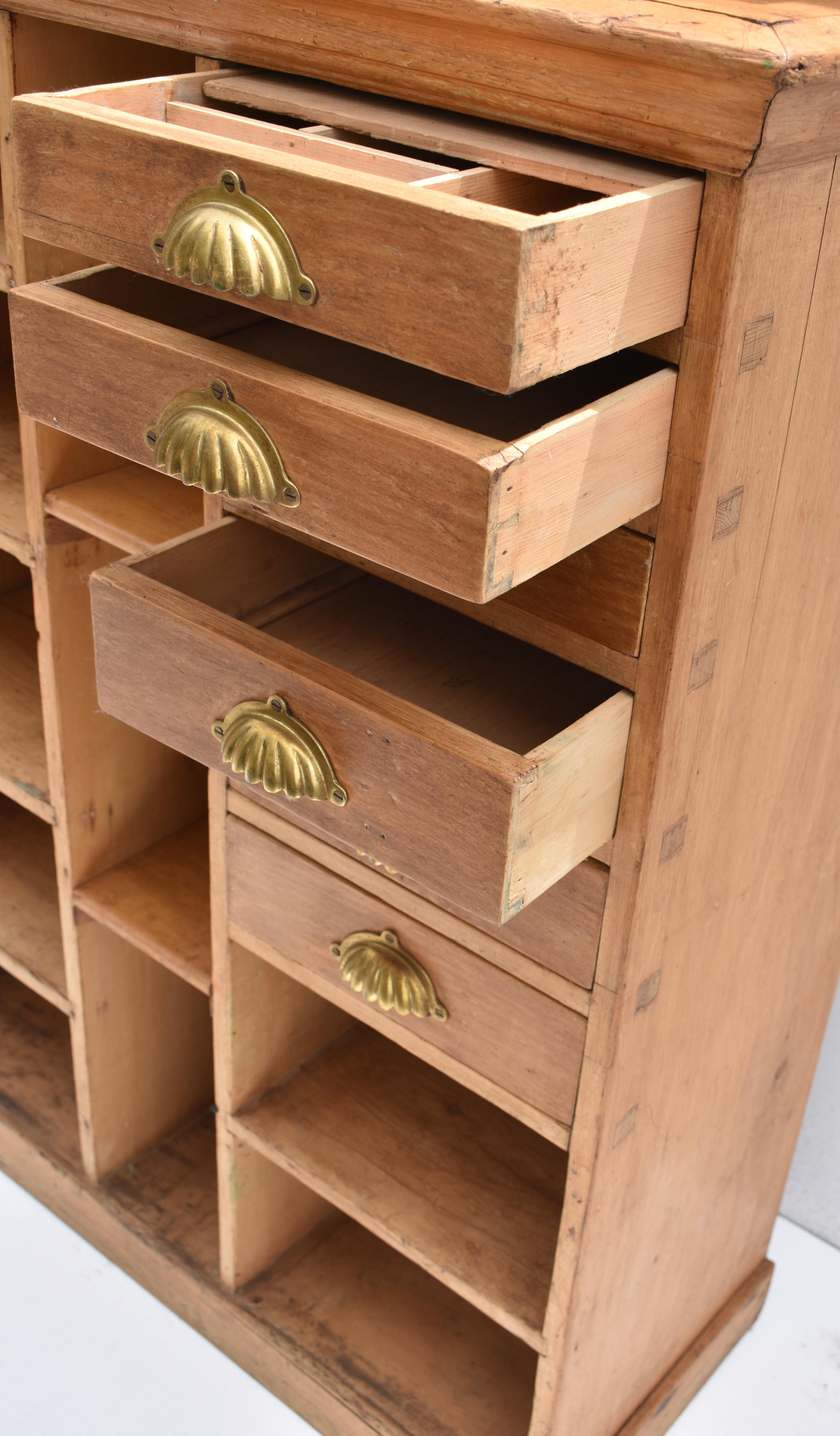 Pine Mail Sorting Station or Office Bookcase at 1stDibs