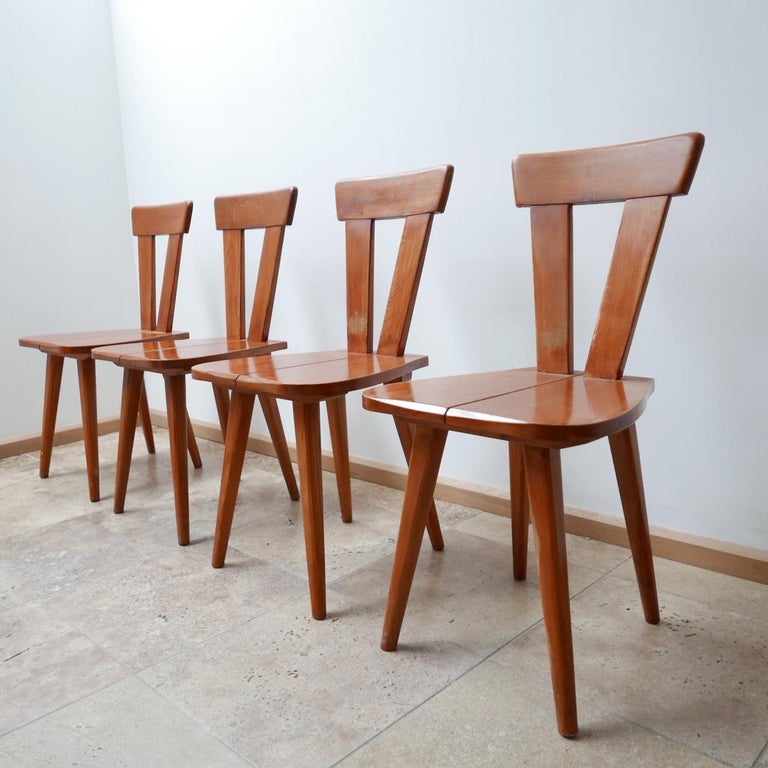 Pine Midcentury Dining Chairs by Wincze and Szlekys '4' at 1stDibs
