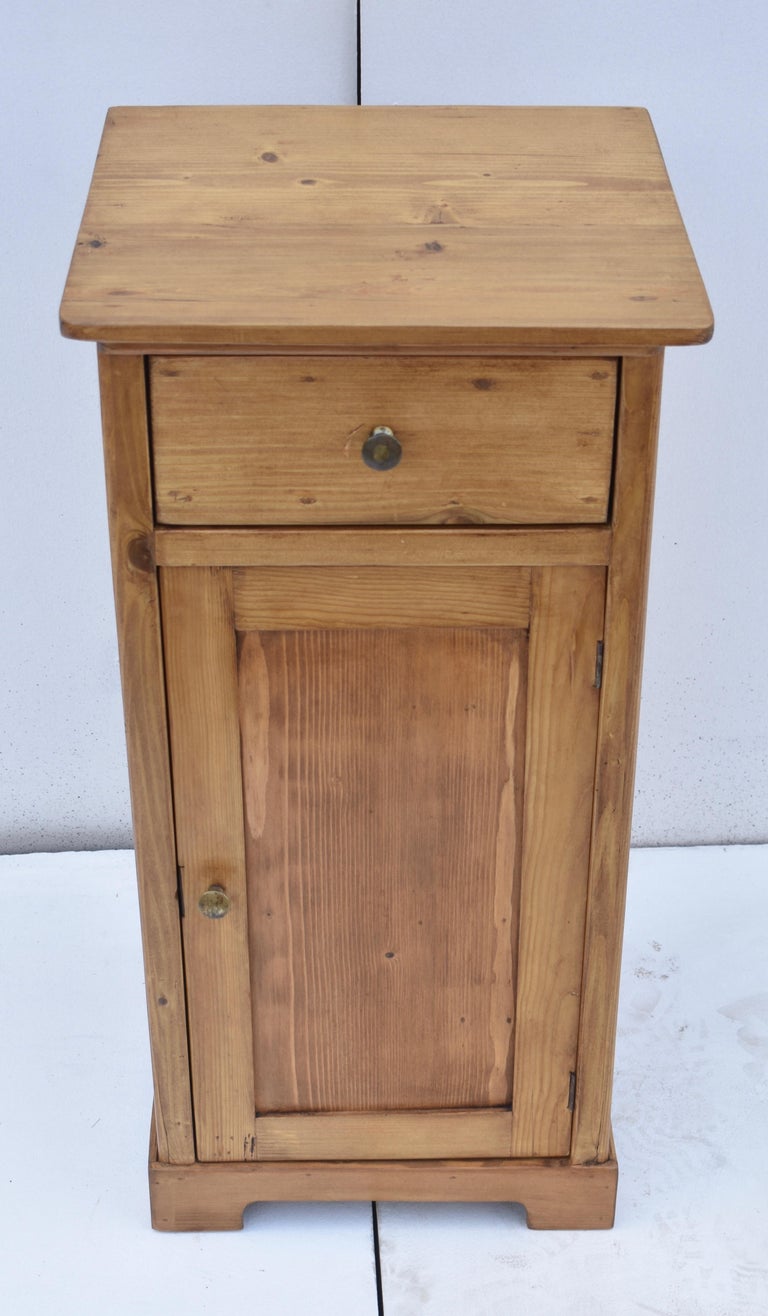 Pine Nightstand with One Door and One Drawer at 1stDibs