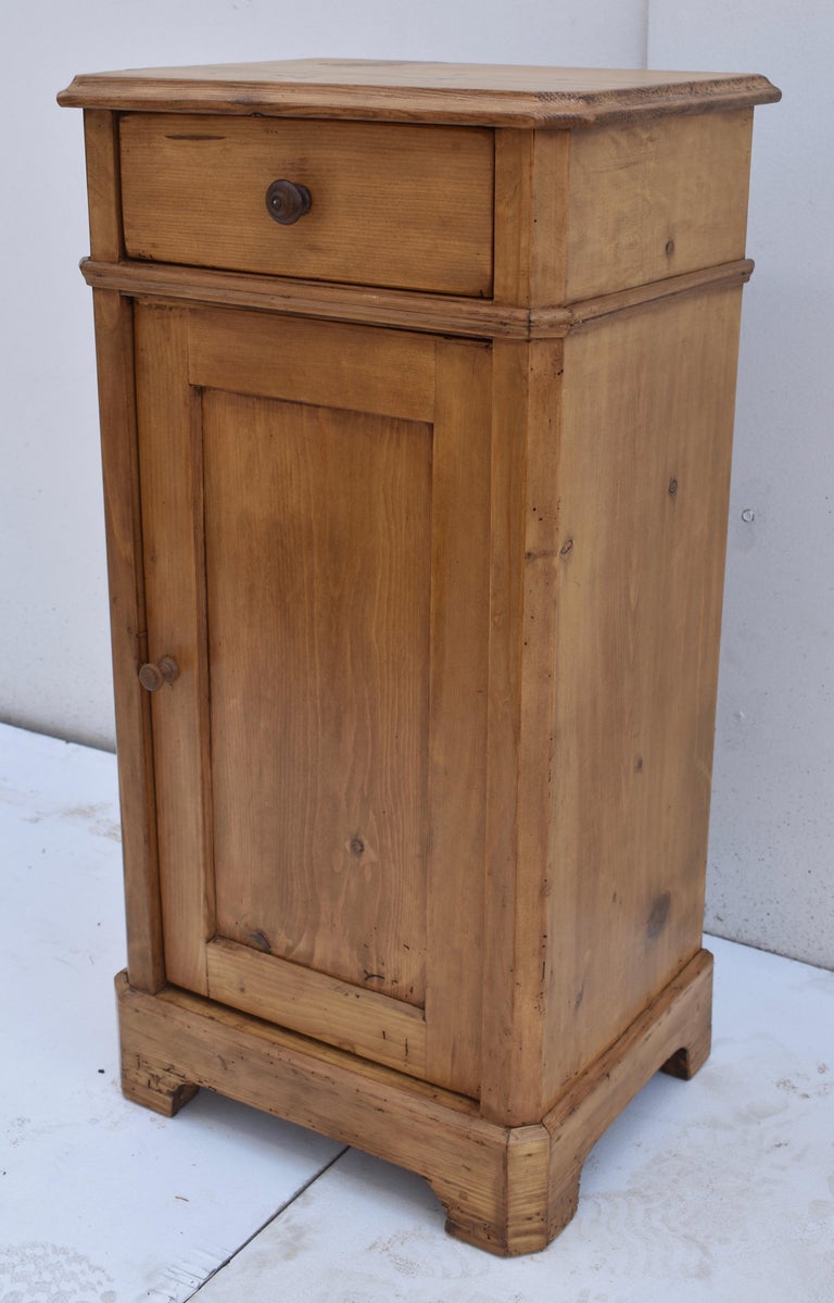 Pine Nightstand with One Door and One Drawer at 1stDibs
