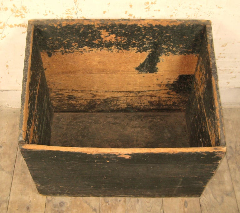 Pine Primitive Farm House Grain Bin Firewood Box Rustic Black Painted ...