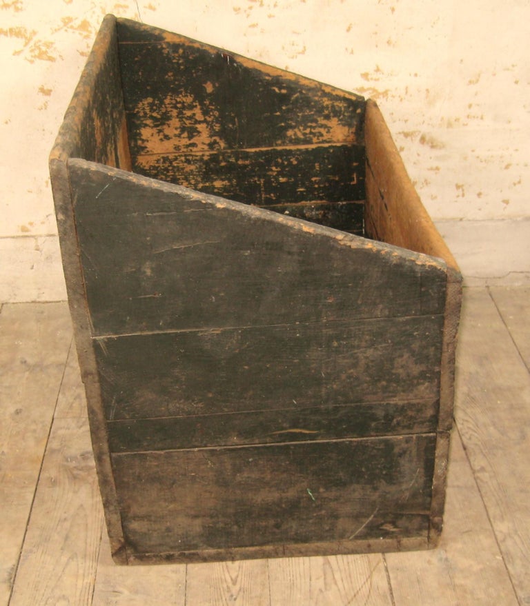 Pine Primitive Farm House Grain Bin Firewood Box Rustic Black Painted ...