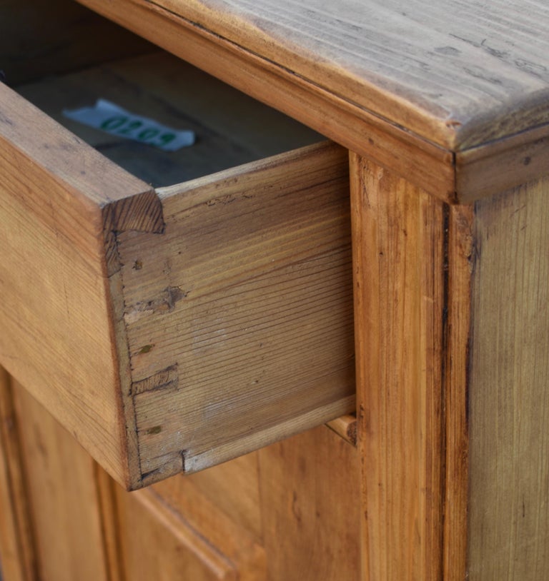 Pine Side Cupboard with One Door and One Drawer For Sale at 1stDibs