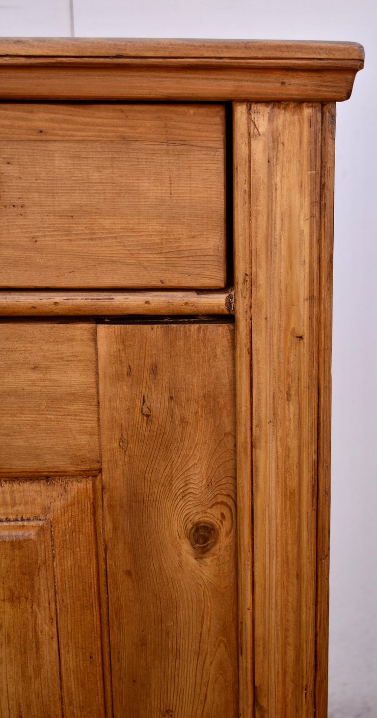 Pine Side Cupboard with One Door and One Drawer For Sale at 1stDibs