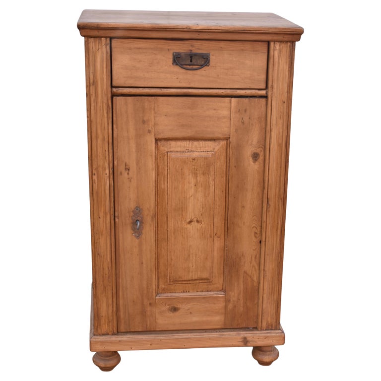 Pine Side Cupboard with One Door and One Drawer For Sale at 1stDibs