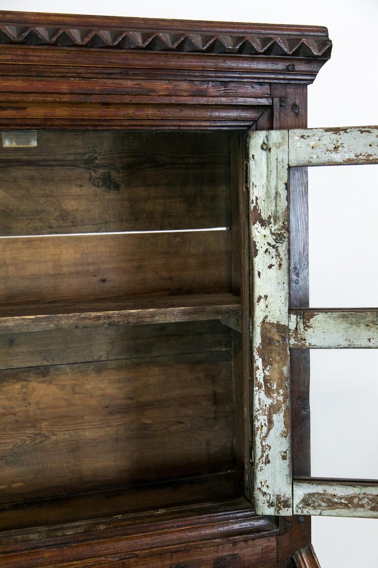 Pine Step Back Cupboard For Sale at 1stDibs