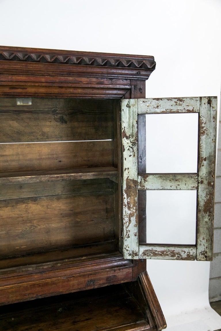 Pine Step Back Cupboard For Sale at 1stDibs