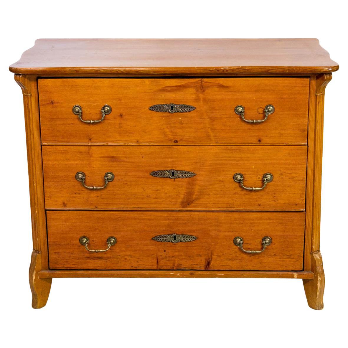 Swedish Art Moderne Black Lacquer Three-Drawer Chest at 1stDibs