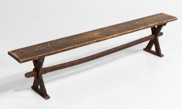 Pine Trestle Benches For Sale at 1stdibs
