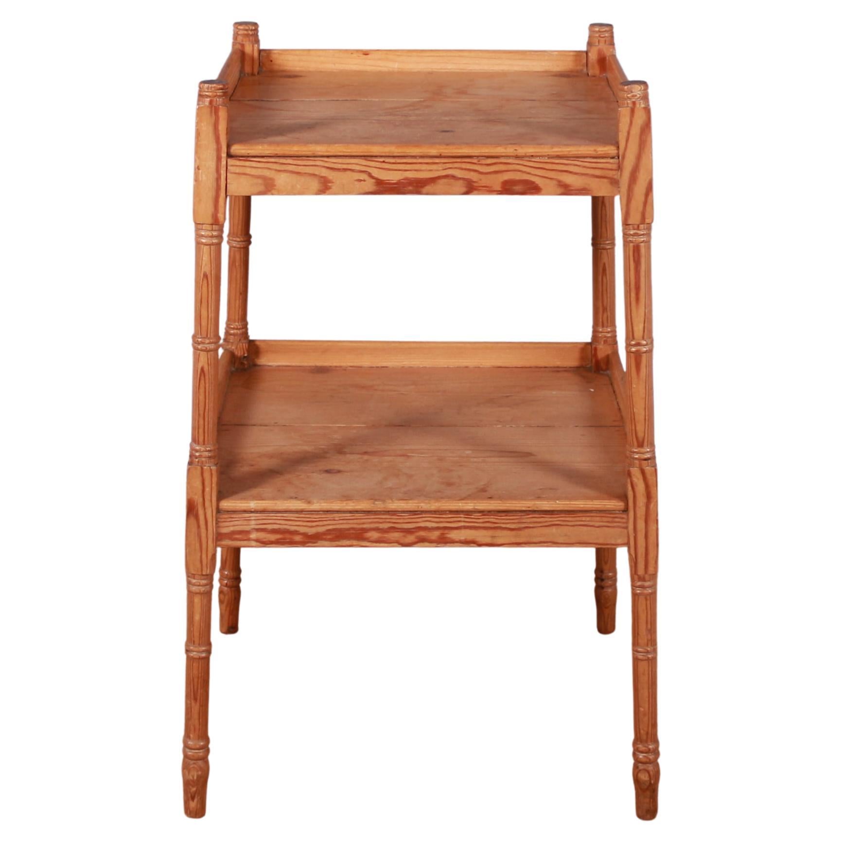 Pine Two Tier Side Table at 1stDibs