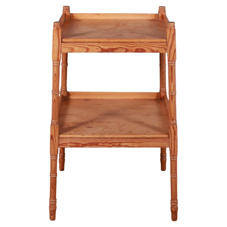 Pine Two Tier Side Table at 1stDibs