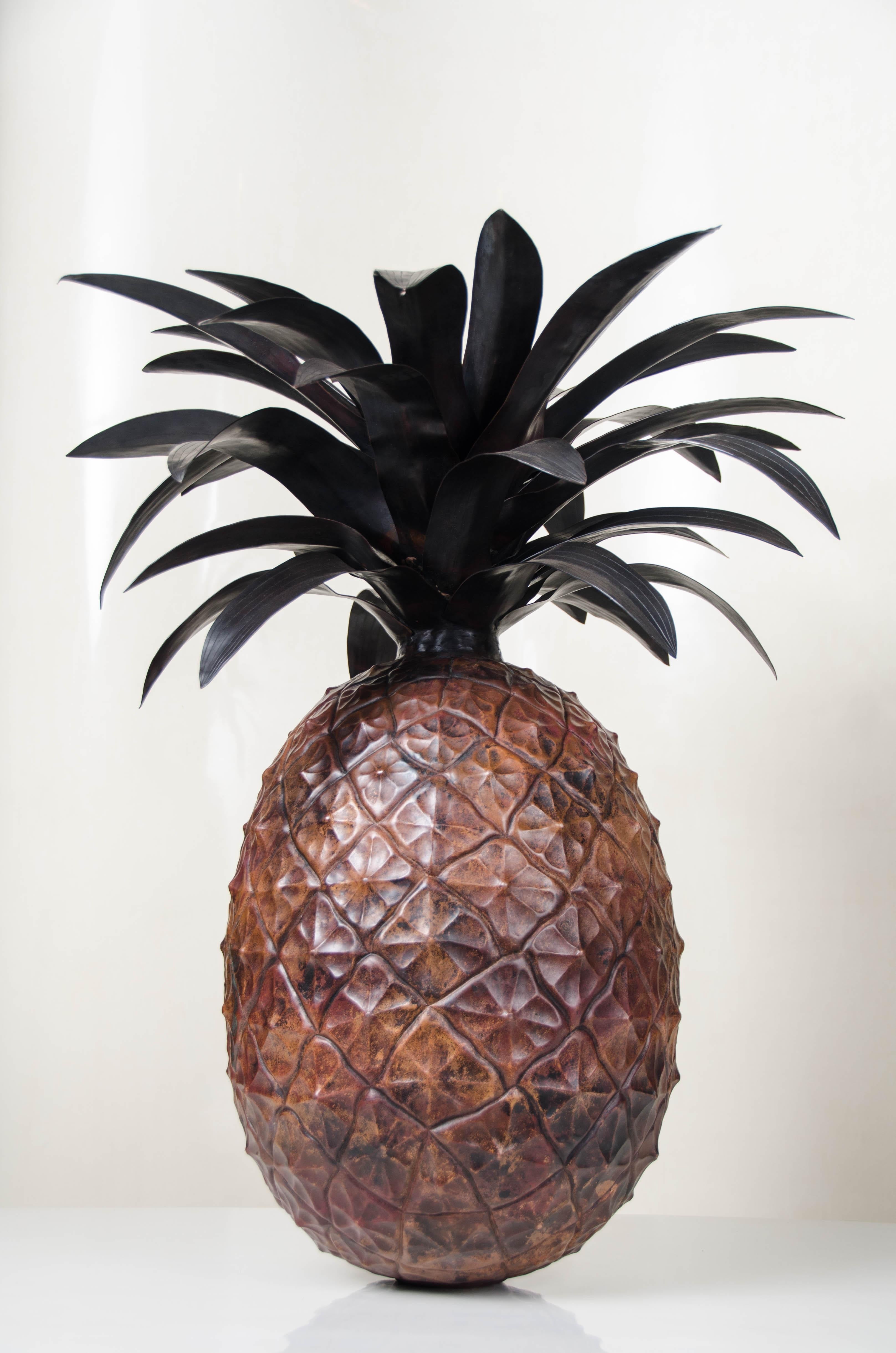 Pineapple, Antique Copper by Robert Kuo, Hand Repoussé, in Stock For ...
