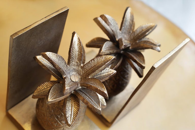Pineapple Set of 2 Bookends at 1stDibs | pineapple bookends