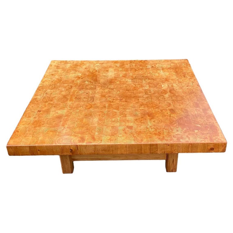 Pinewood Coffee Table “End-Grain” For Sale at 1stDibs
