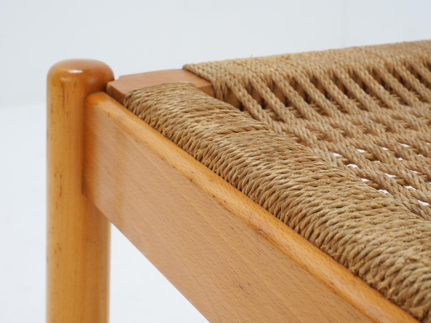 Pinewood Rush Seat Chair, 1970s For Sale at 1stDibs