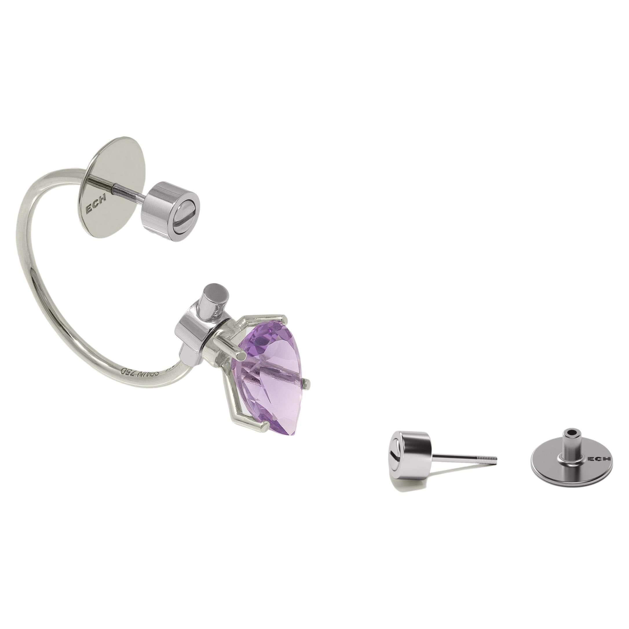 Hoop Mono Earring Nature, 18K For Sale at 1stDibs