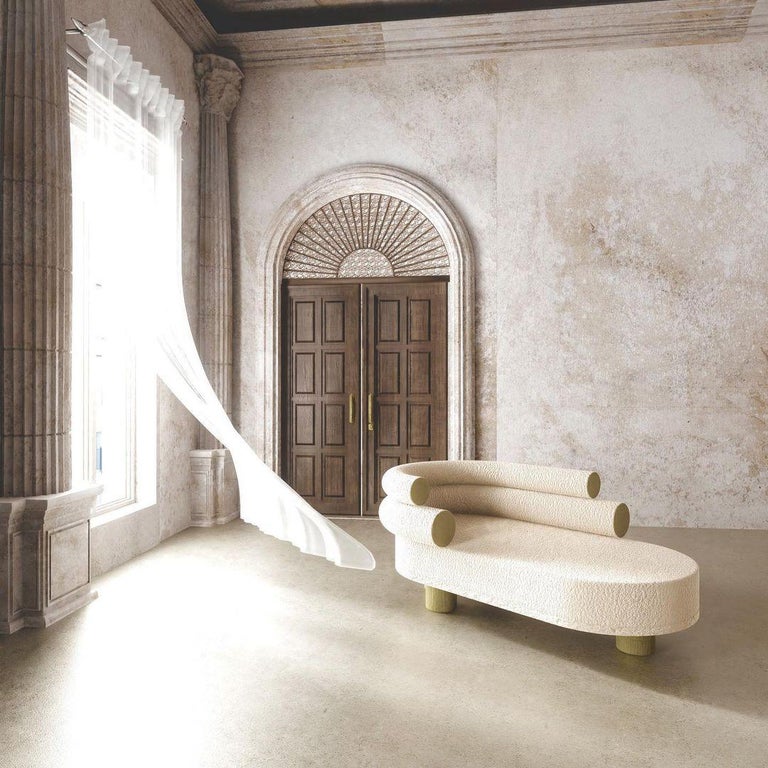 Pink and Brass Mineral Chaise Longue by Kasadamo For Sale at 1stDibs