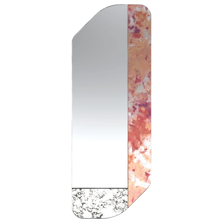 Pink and Speckled WG.C1.D Hand-Crafted Wall Mirror For Sale at 1stDibs