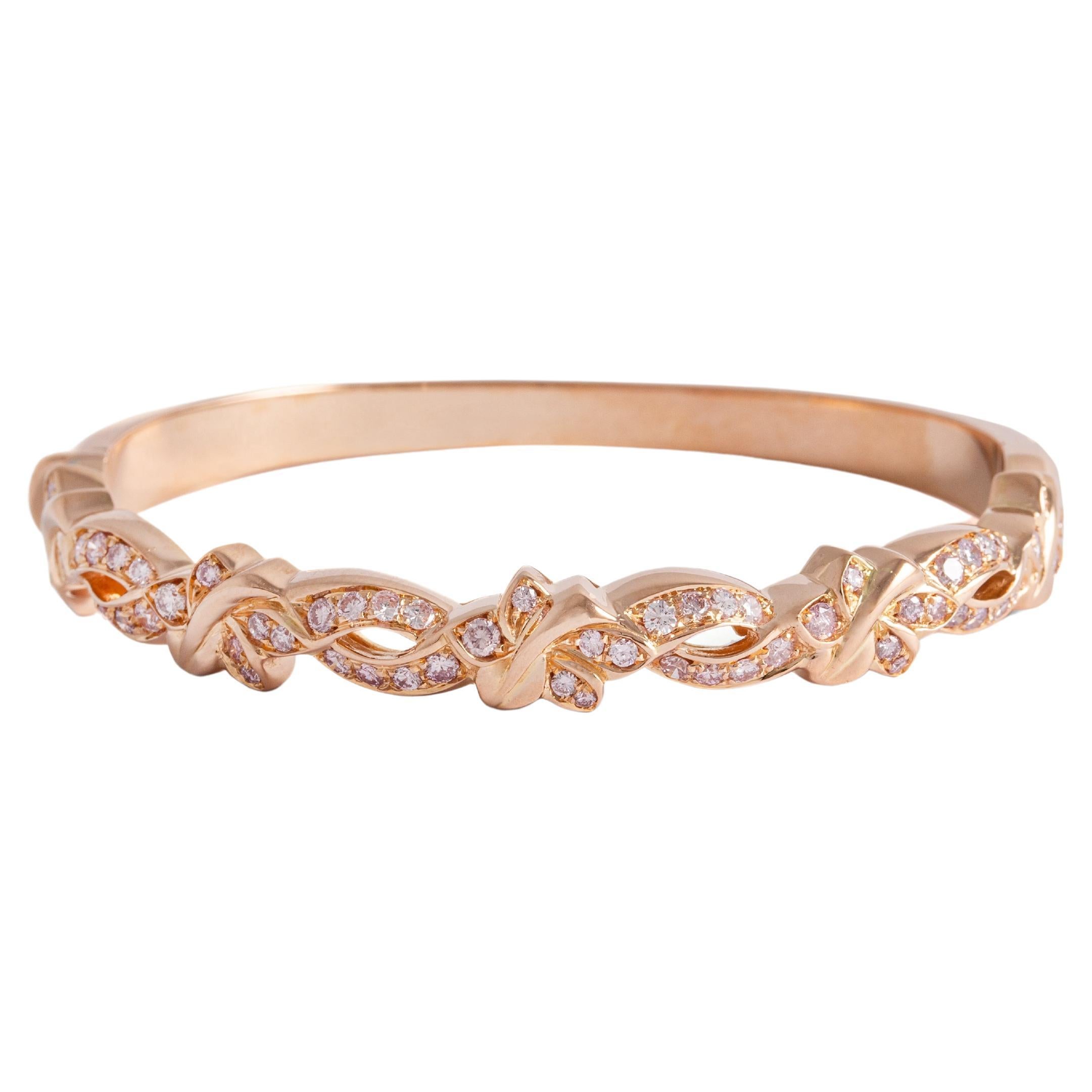Expandable Pink Gold Diamond Bracelet For Sale at 1stDibs